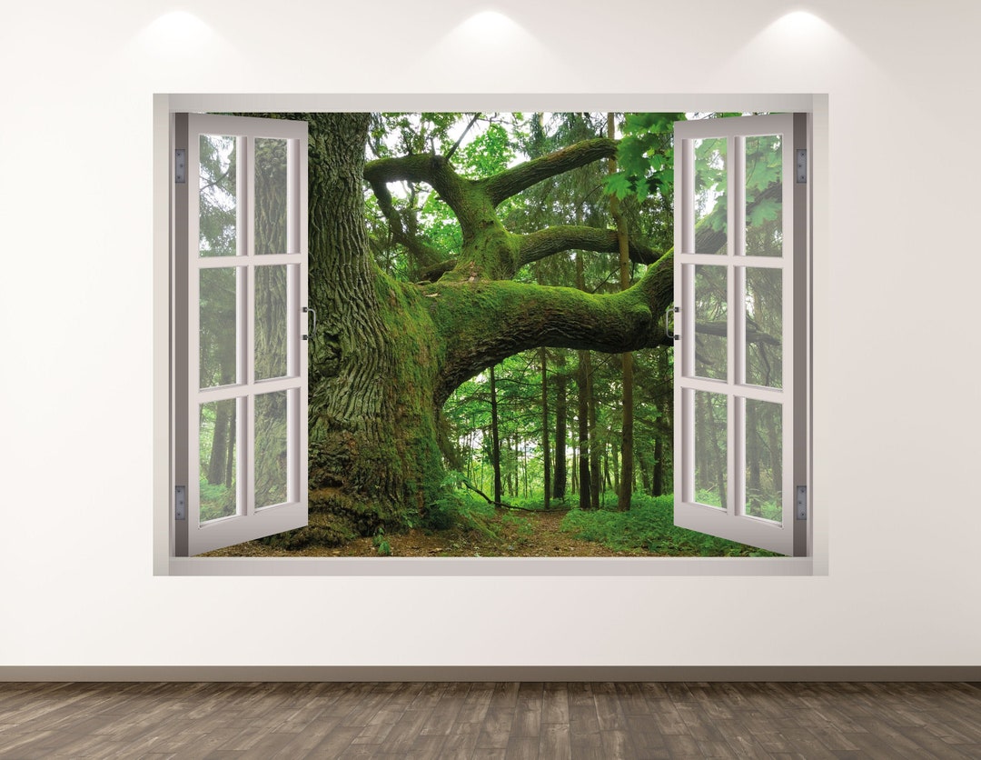 Forest Wall Decal - Trees Jungle 3D Window Wall Art Sticker Kids Decor ...