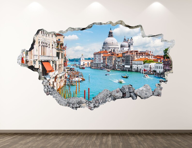 Venice Wall Decal Italy City 3D Smashed Wall Art Sticker - Etsy