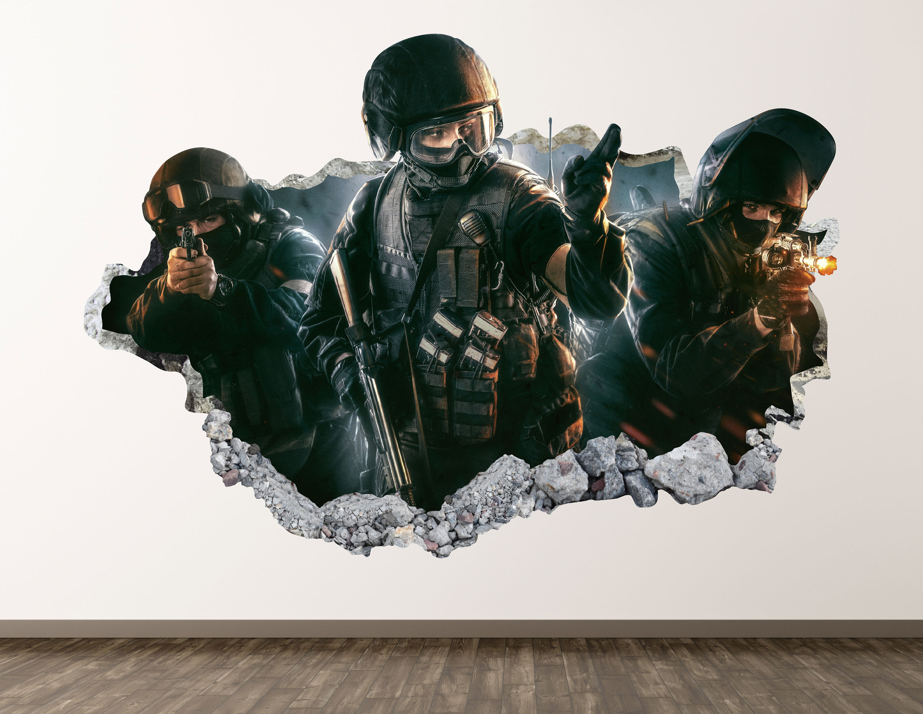 SWAT Team Wall Decal Police 3D Smashed Wall Art Sticker Kids | Etsy