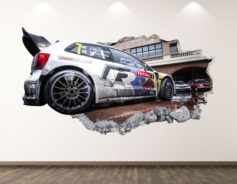 Rally Car Wall Decal Sports Rallying 3D Smashed Wall Art - Etsy