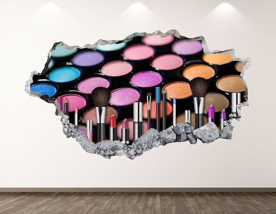 Make up Wall Decal Style 3D Smashed Wall Art Sticker Kids | Etsy