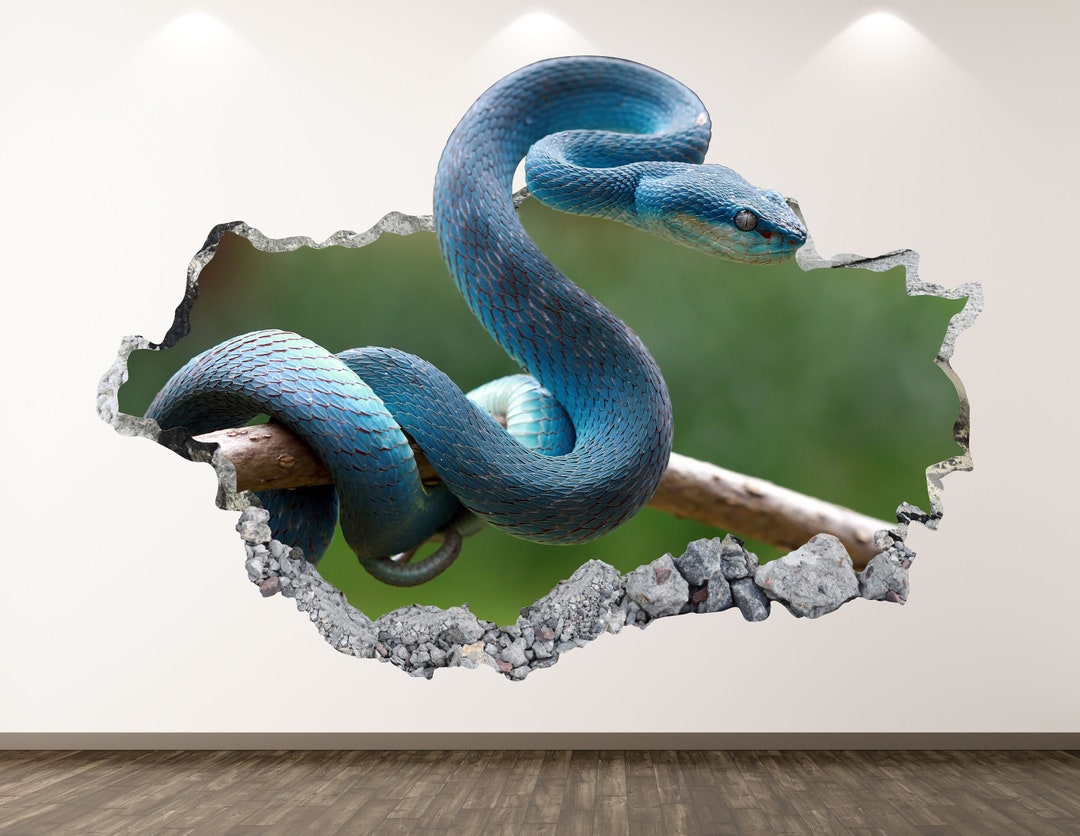 Snake Wall Decal - Forest Animals 3D Smashed Wall Art Sticker Kids ...