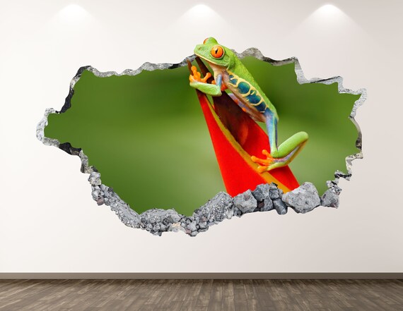 Frog Wall Decal Jungle Animals 3D Smashed Wall Art Sticker - Etsy