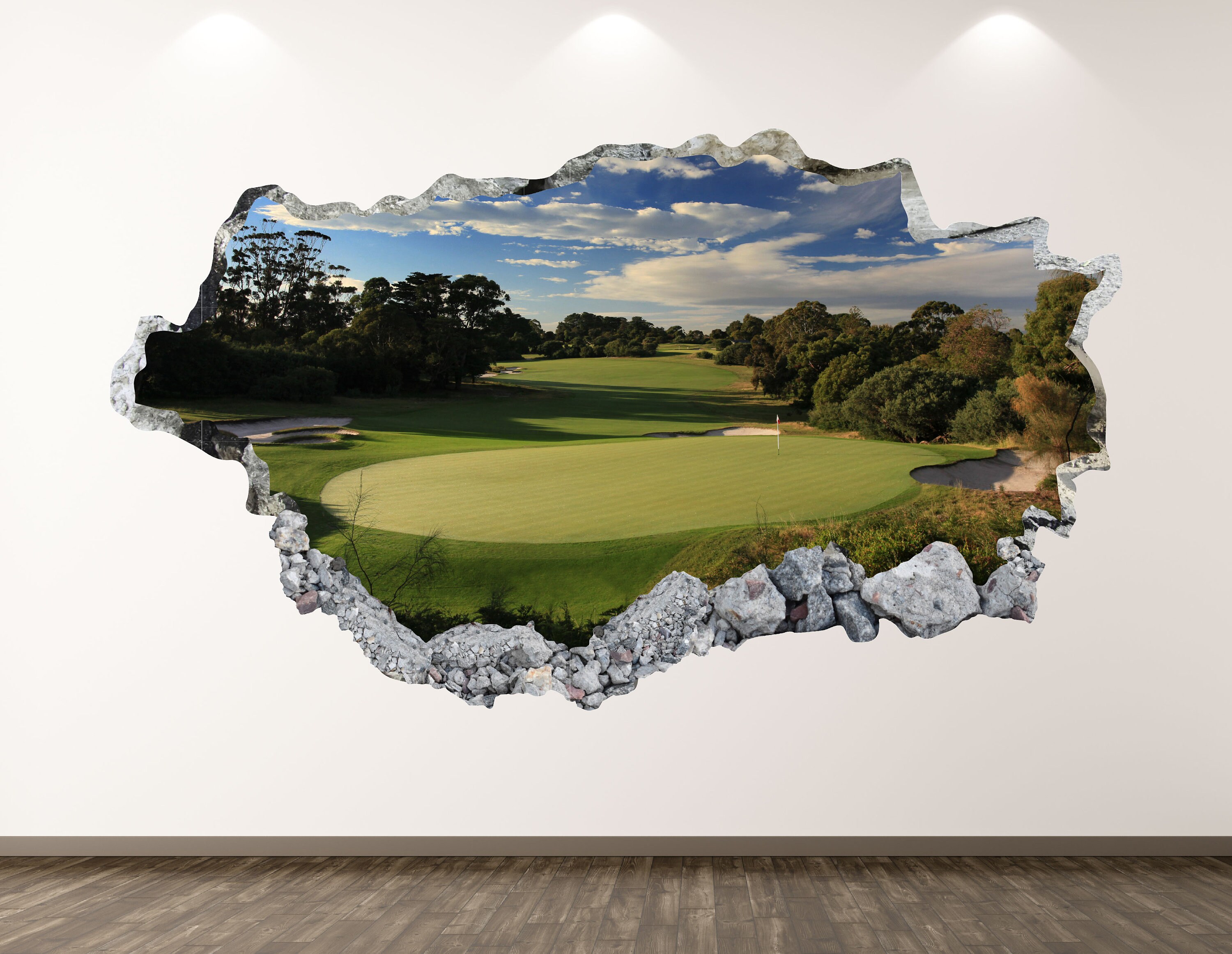 Golf Wall Decal Field Course 3D Smashed Wall Art Sticker - Etsy