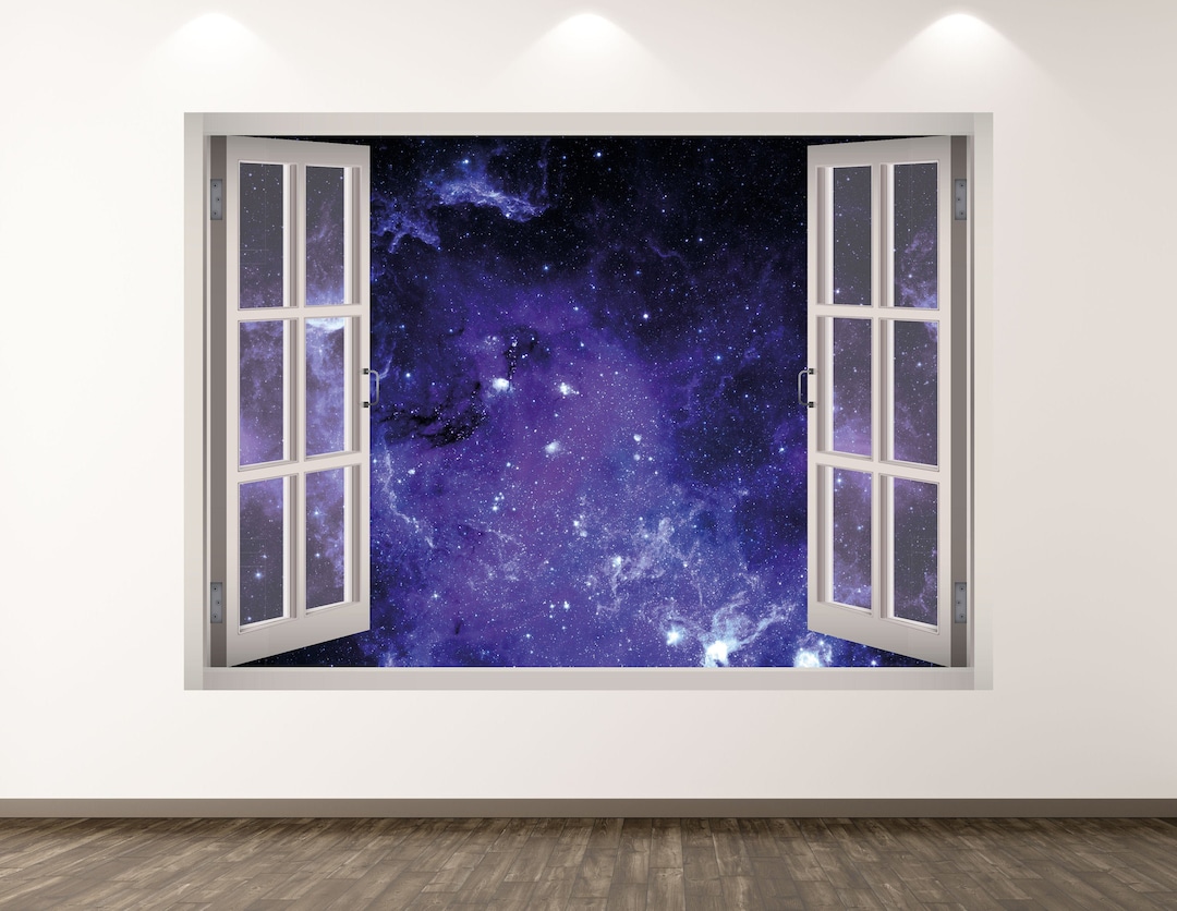 Galaxy Wall Decal - Space Star Field 3D Window Wall Art Sticker Kids ...