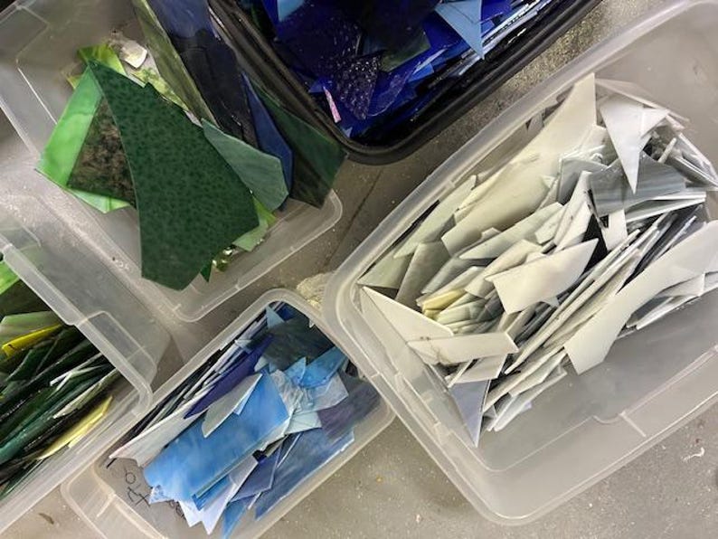 Large Scrap Pieces of Stained Glass - Etsy