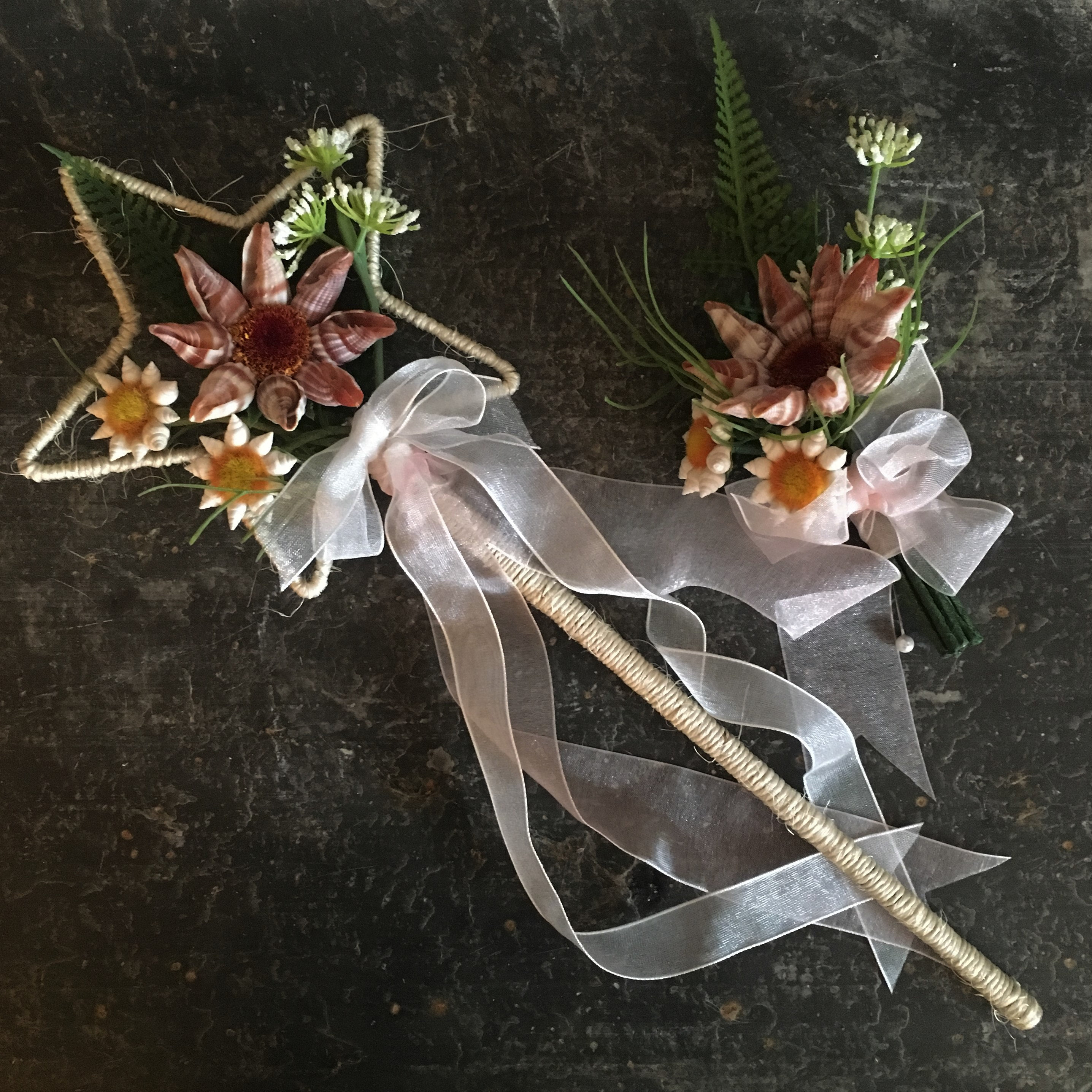 Shell Flower Wand Corals and Creams - Etsy