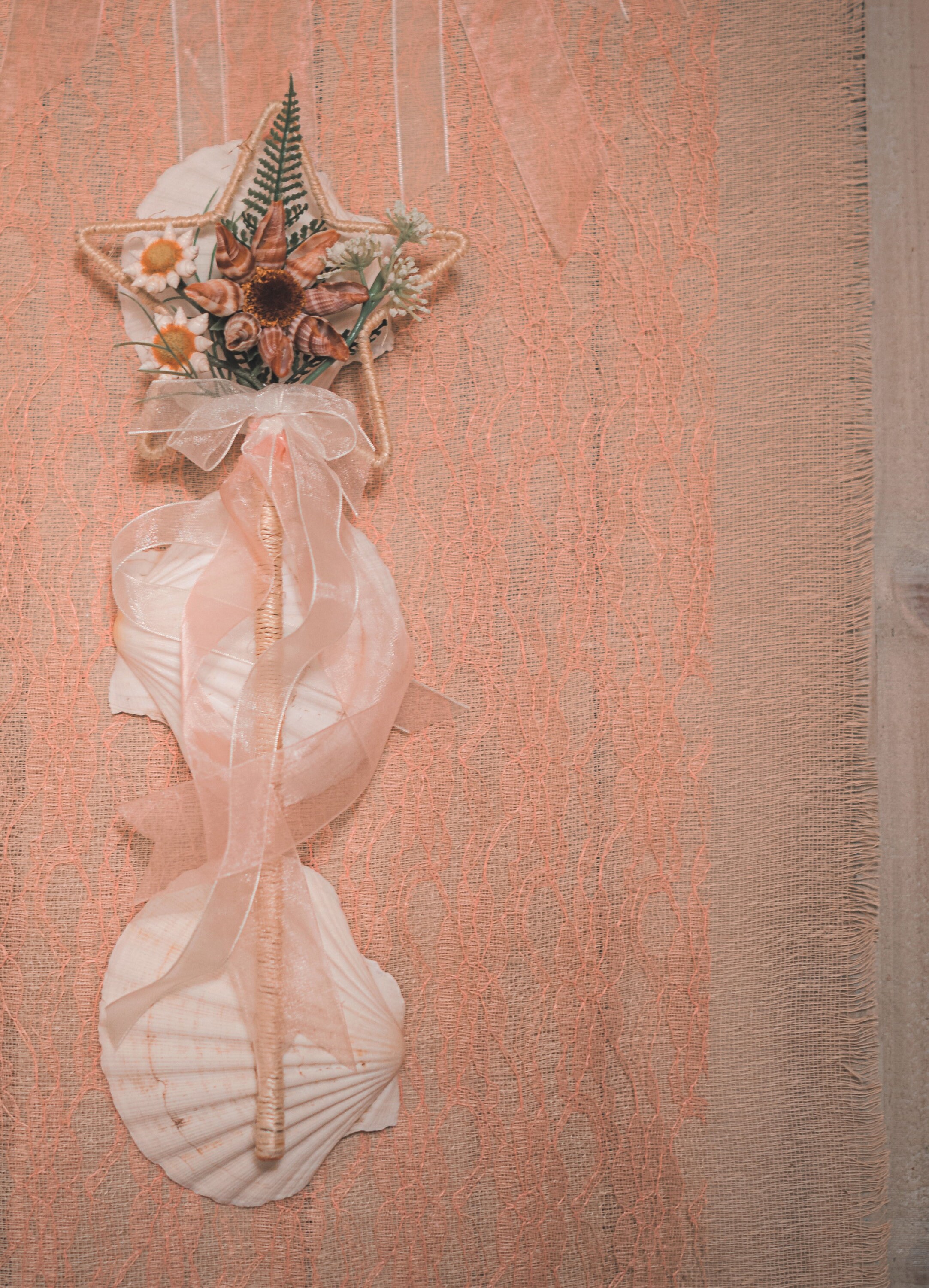 Shell Flower Wand Corals and Creams - Etsy