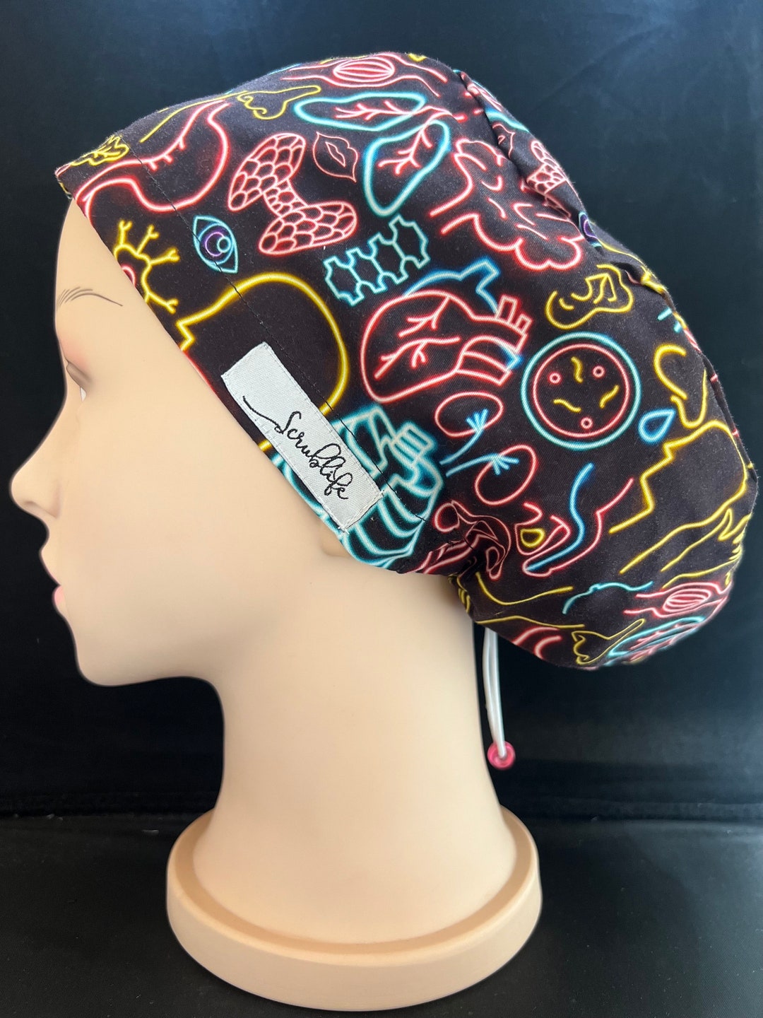 Body Parts in Neon Scrub Hat for Women,scrub Cap, Scrub Cap for Woman ...