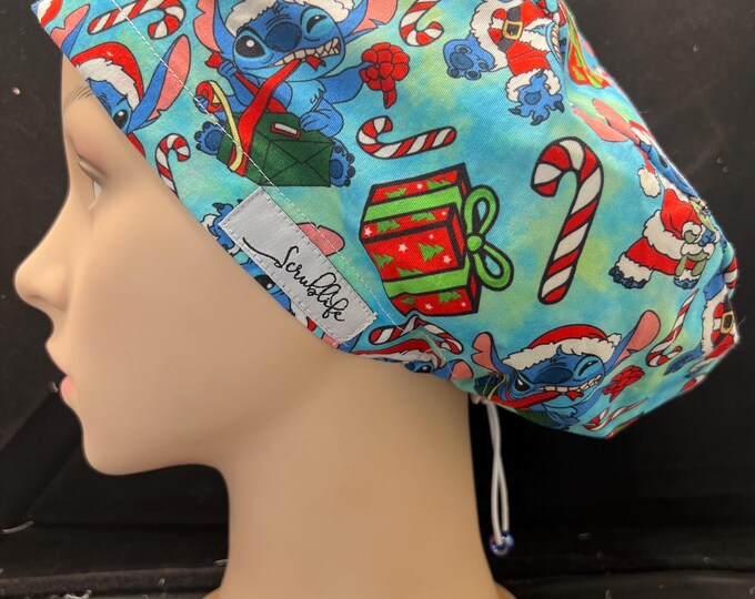 Embroidered Lilo & Stitch Scrub Top - Royal Blue - Women's Fit - Three ...