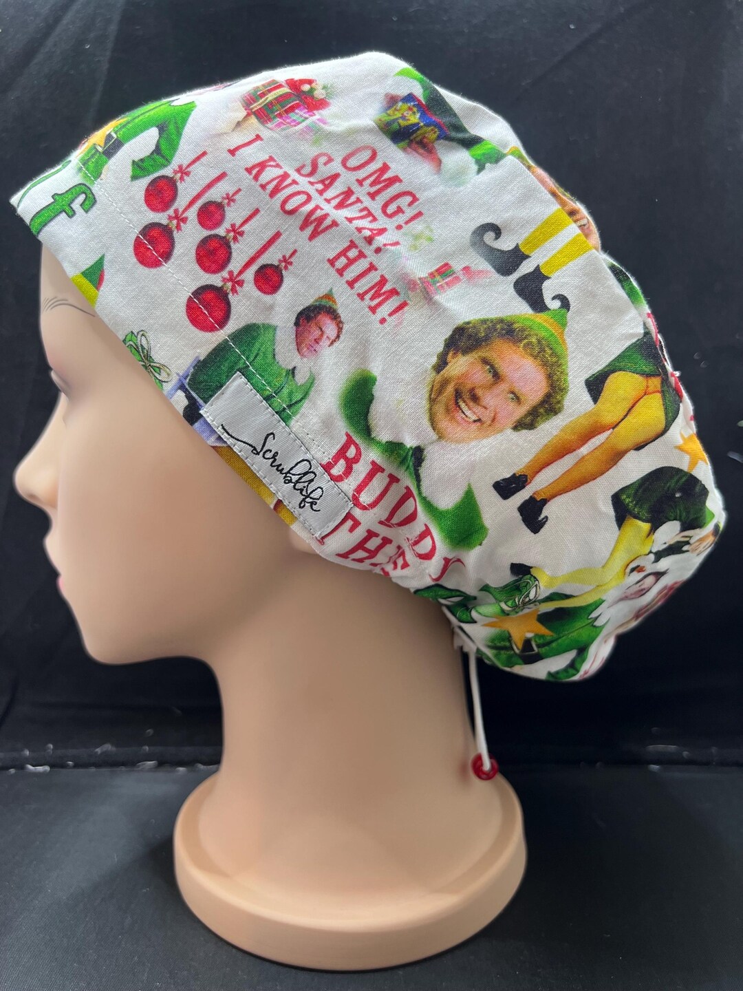 Christmas Elf in White -scrub Hat for Women,scrub Cap,scrub Cap for ...
