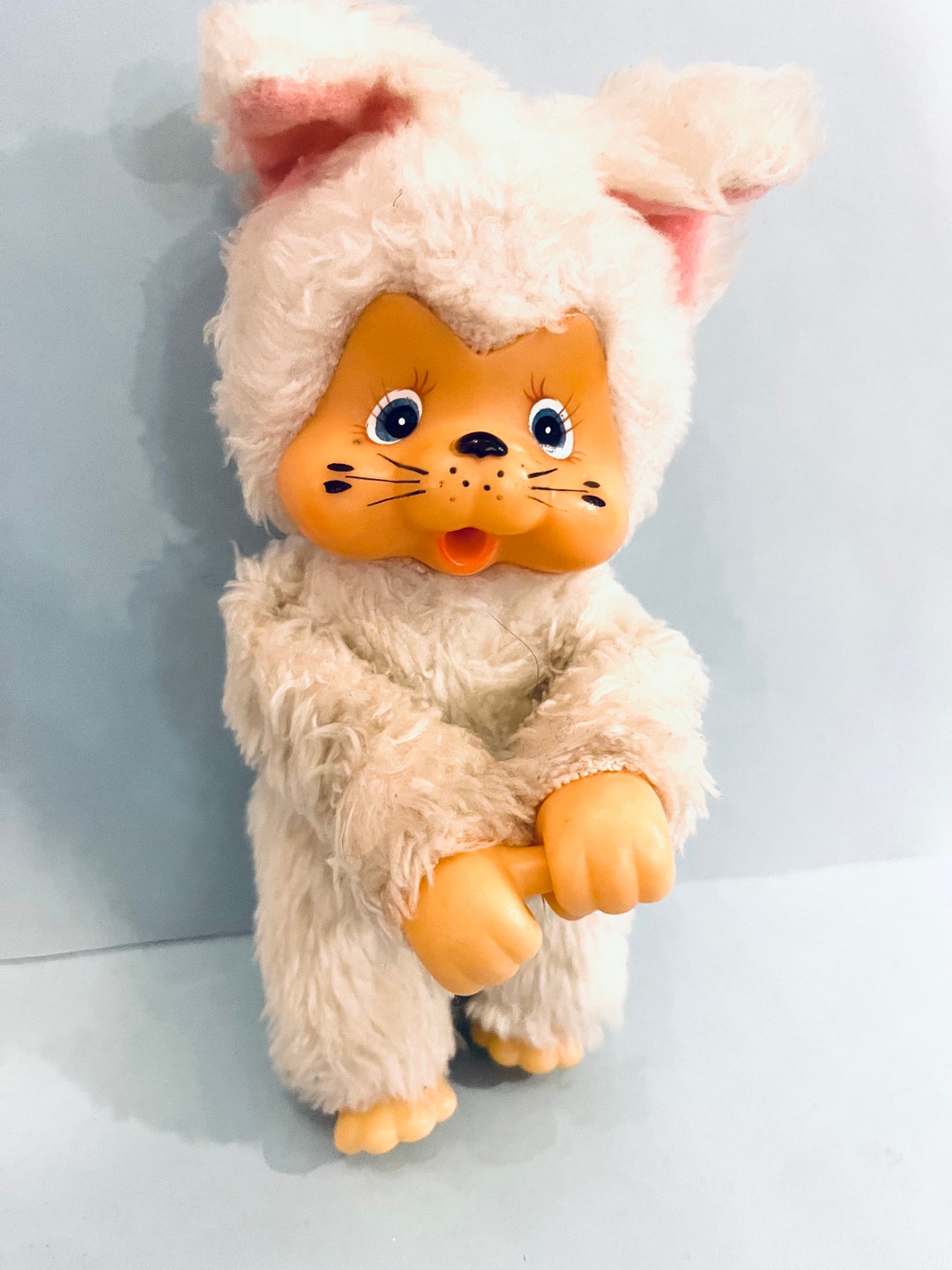 1970s Vintage KITTY Kisser Bølle Monchhichi Nyamy Type Cat Plush Toy ...