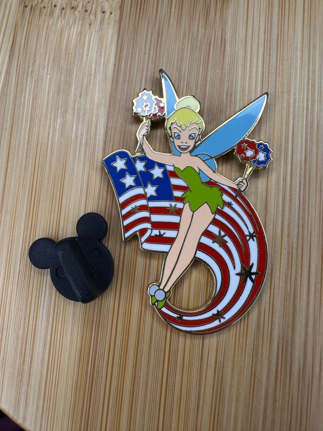 Genuine Disney Enamel Pin - Tinkerbell American Flag - 4th of July ...