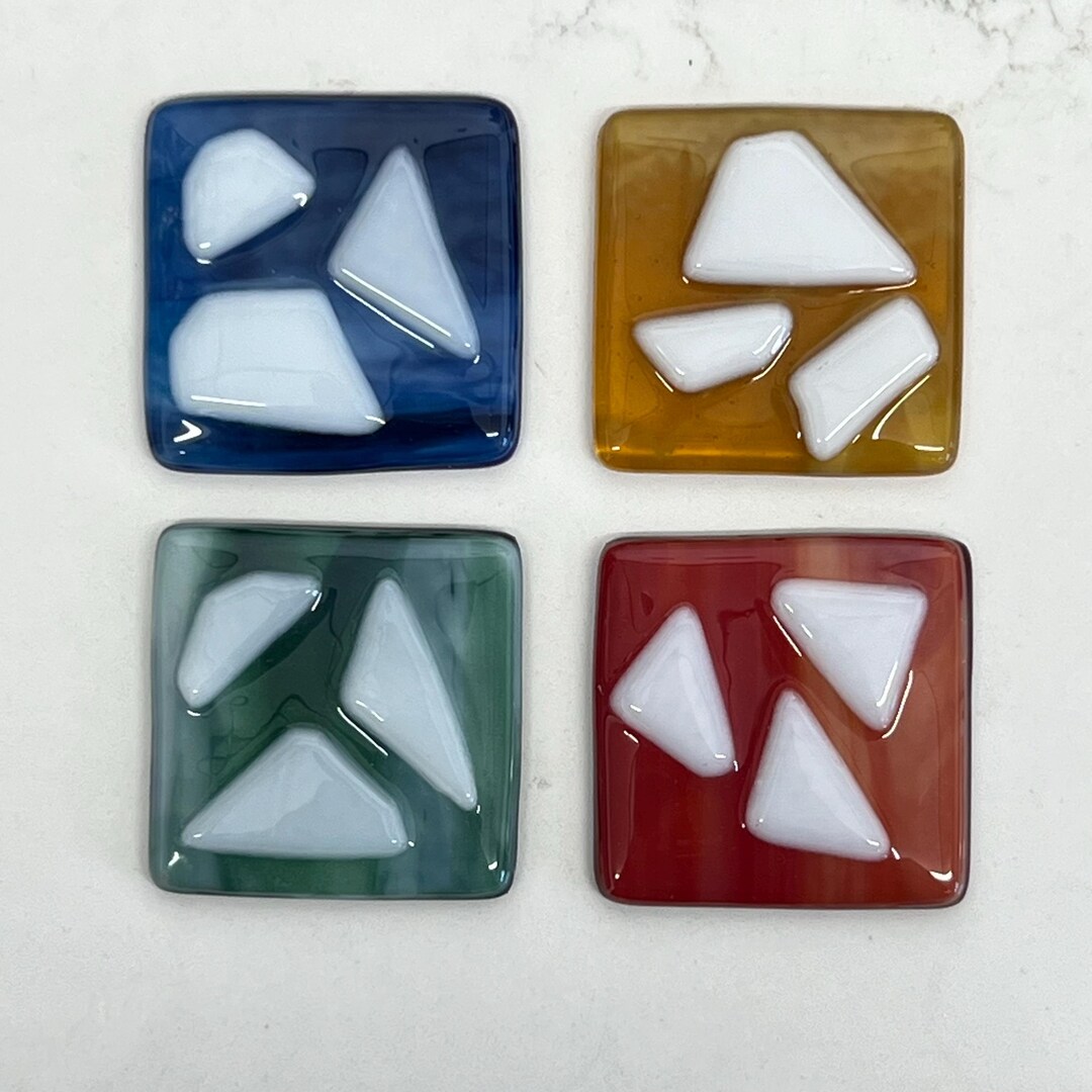 Colorful Glass Magnets Set of 4 Fridge Magnet Locker Magnet Unique Home ...