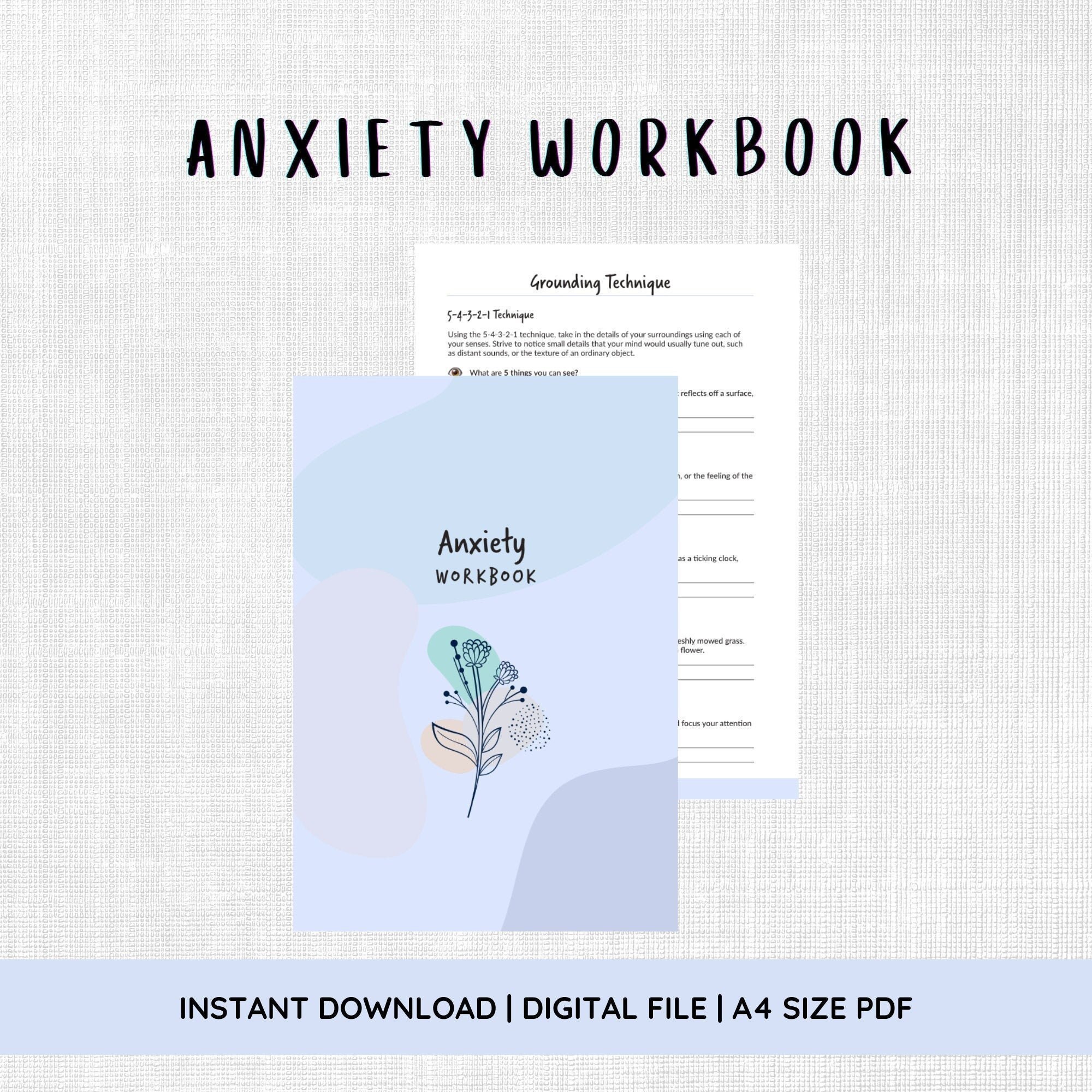 Anxiety Workbook + Bonus Resources | A4 CBT Skills, Mood Tracker ...