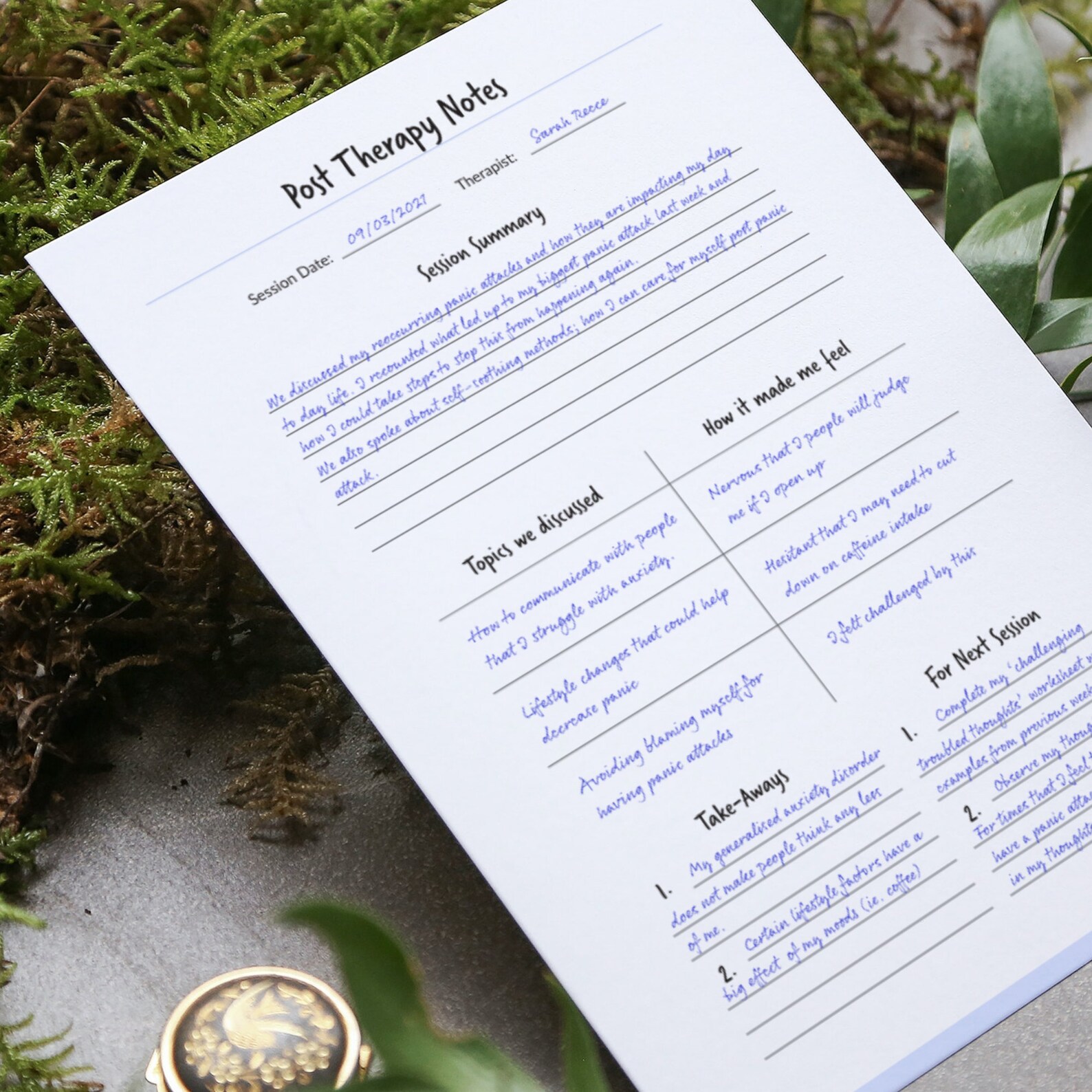 Post Therapy Notes | Mental Health Printable, Therapy Worksheet ...