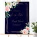 Blush Welcome Sign Editable Template Navy and Gold Wedding Welcome Sign ...