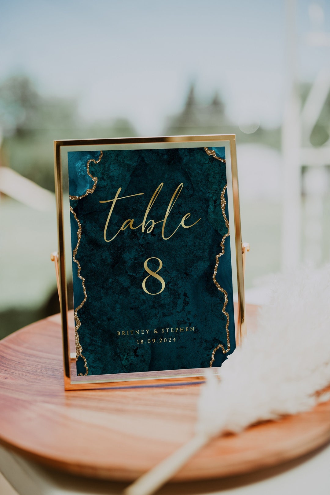 Teal Wedding Table Numbers Template, Table Numbers Printable, Teal and ...