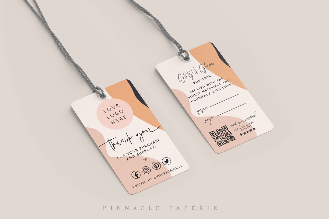 Modern Price Tag, Clothing Tag Template, Abstract Small Business Hang ...