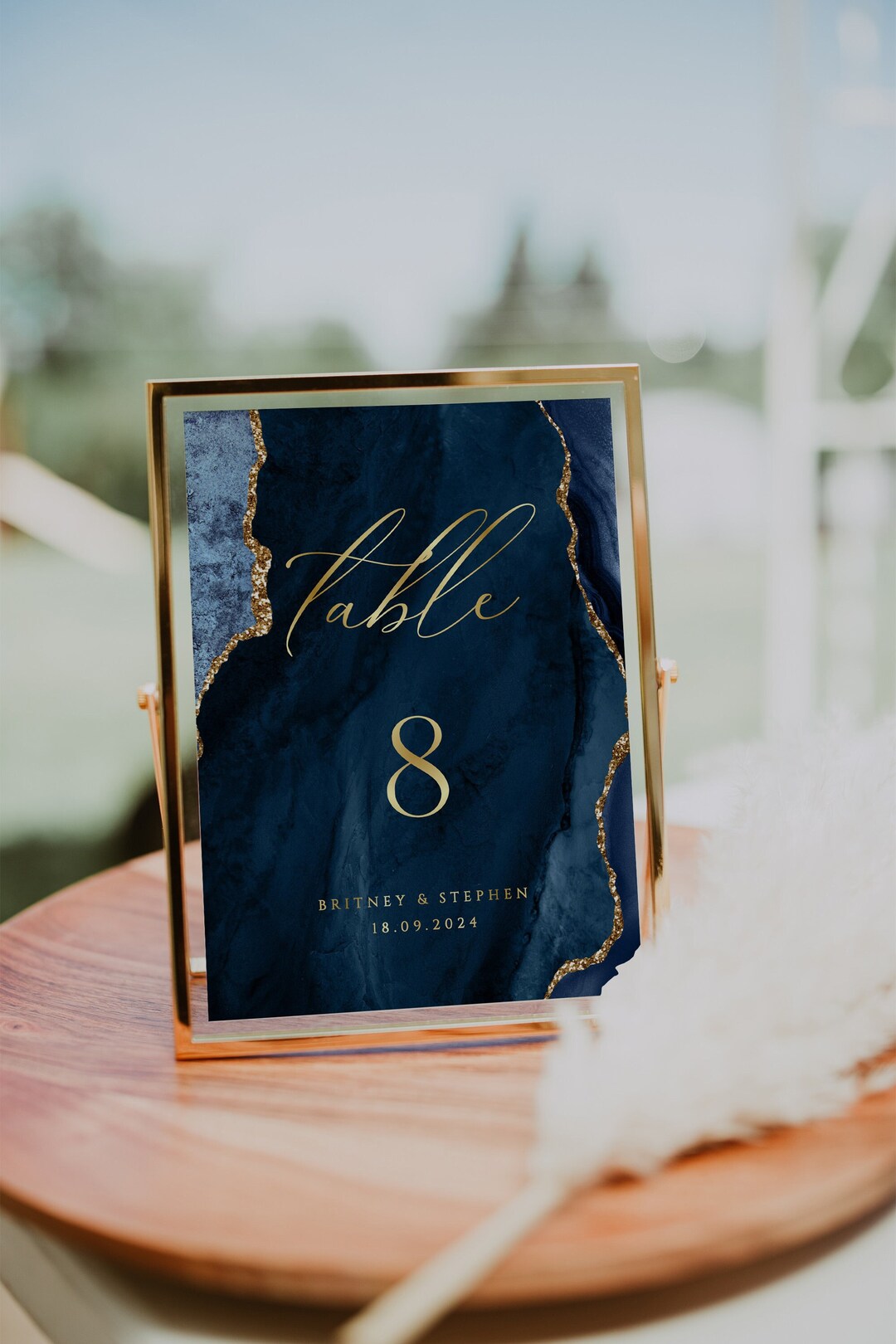 Navy Wedding Table Numbers Template, Table Numbers Printable, Navy and ...