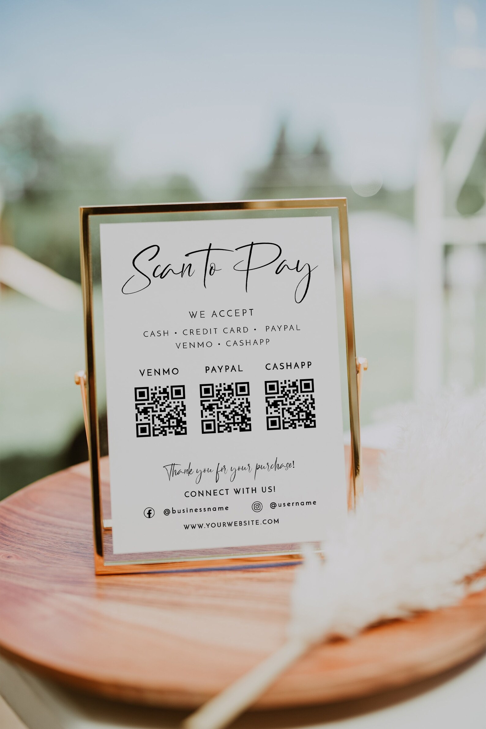 QR Code Sign Template Small Business Sign Scan to Order QR - Etsy