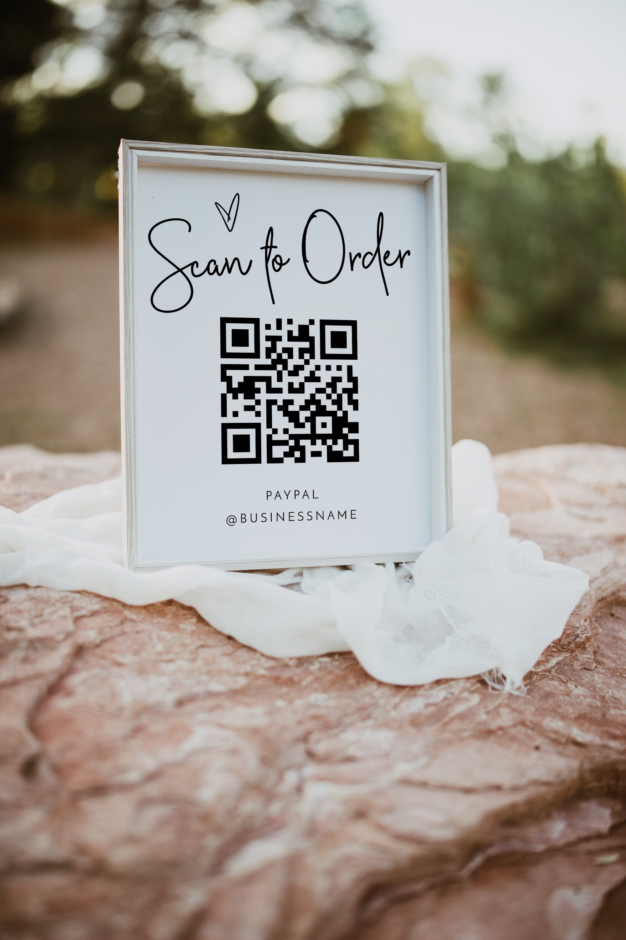 QR Code Sign Printable Scan to Order Sign Template QR Code - Etsy