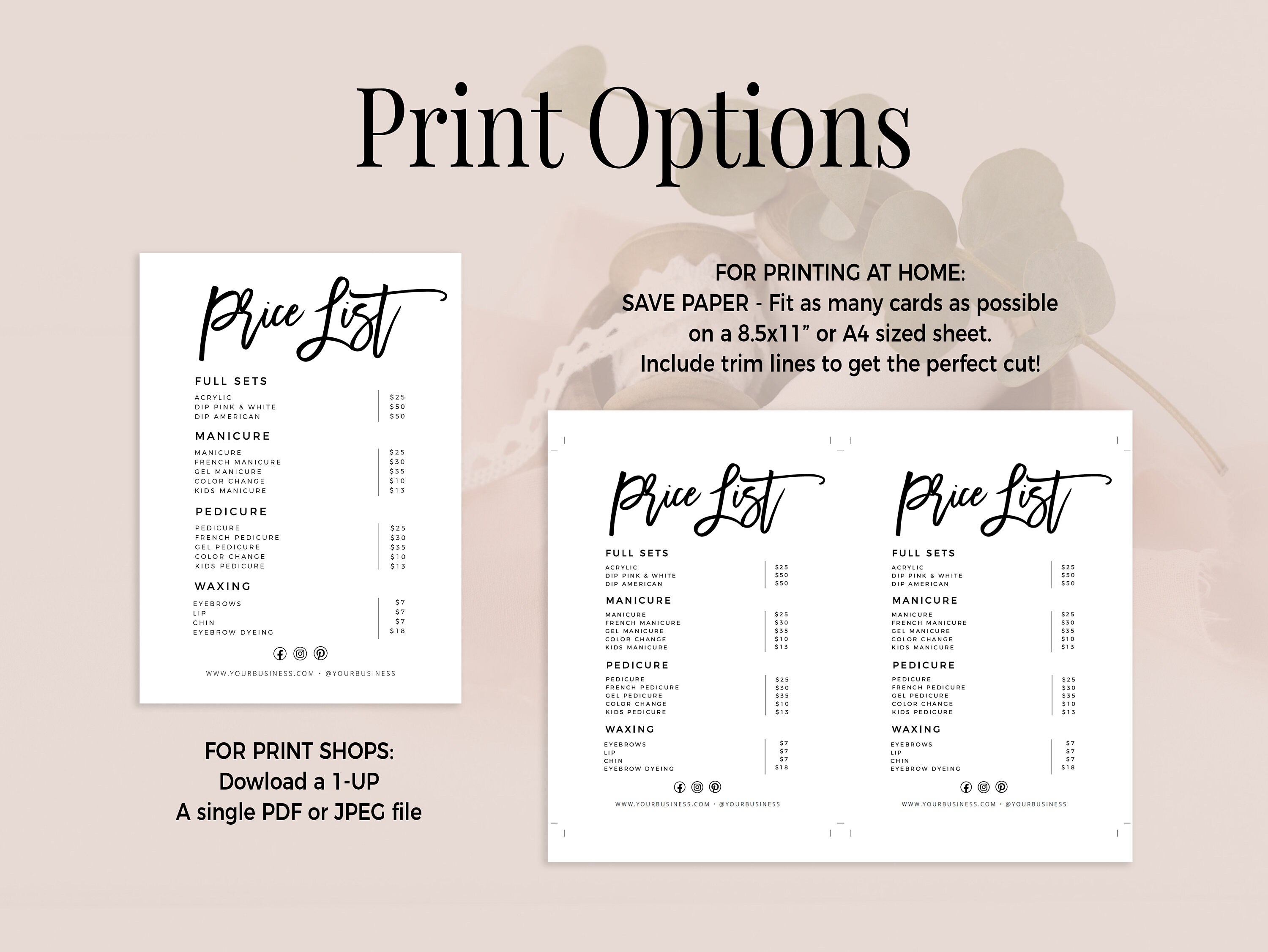 Price List Template, Modern Business Pricing Sign, Small Business Price ...