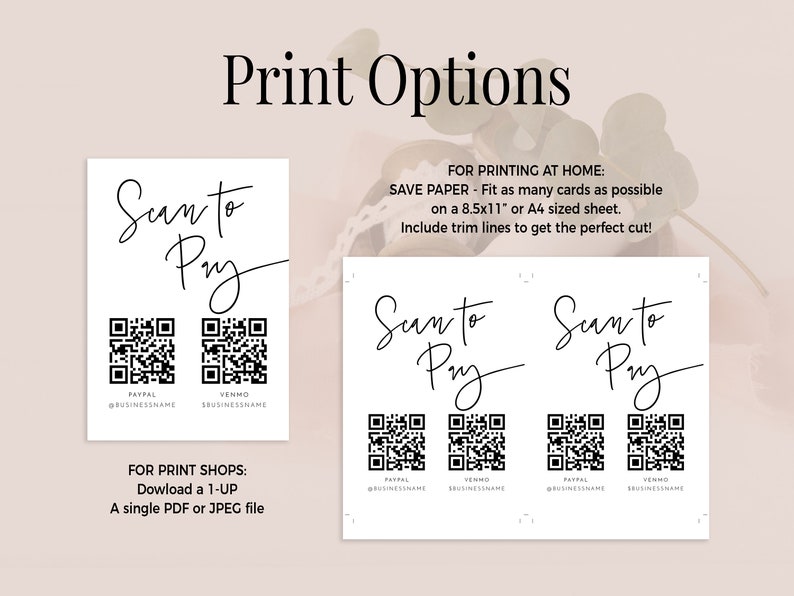 QR Code Sign Template, Scan to Order, QR Code Printable, Small Business ...