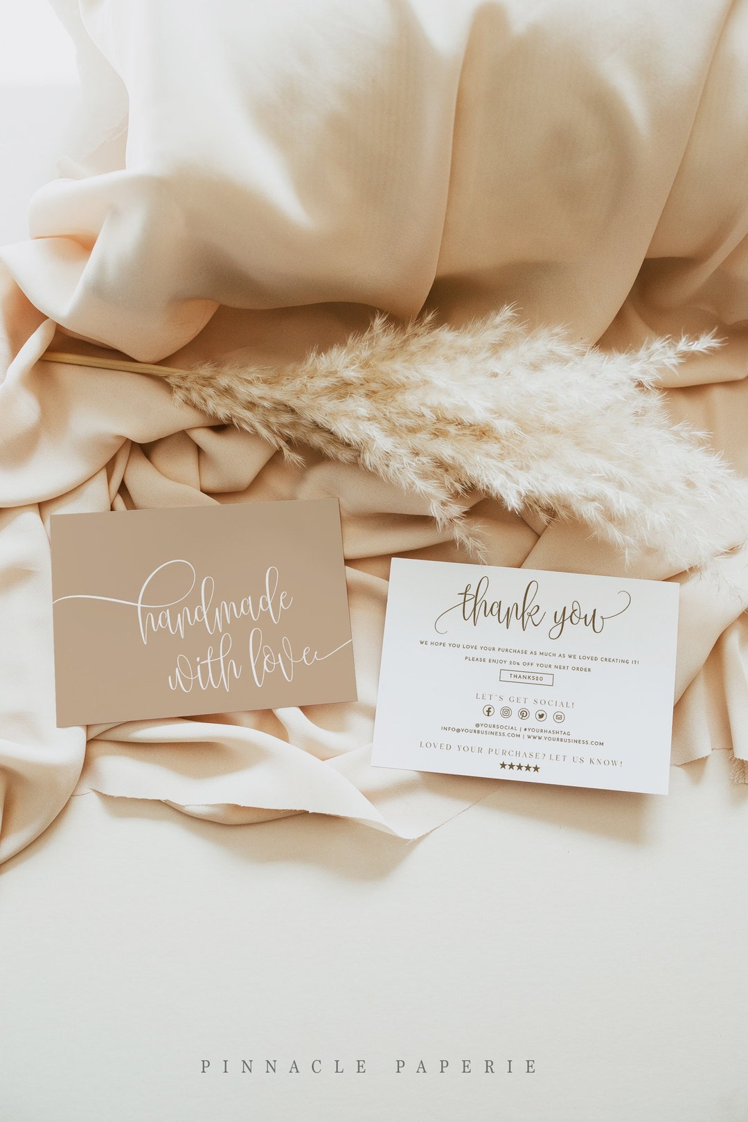 Minimalist Beige Thank You Card, Small Business Thank You for Your ...