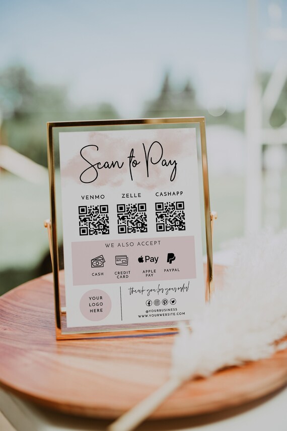 QR Code Sign Template Scan to Order QR Code Printable Small - Etsy