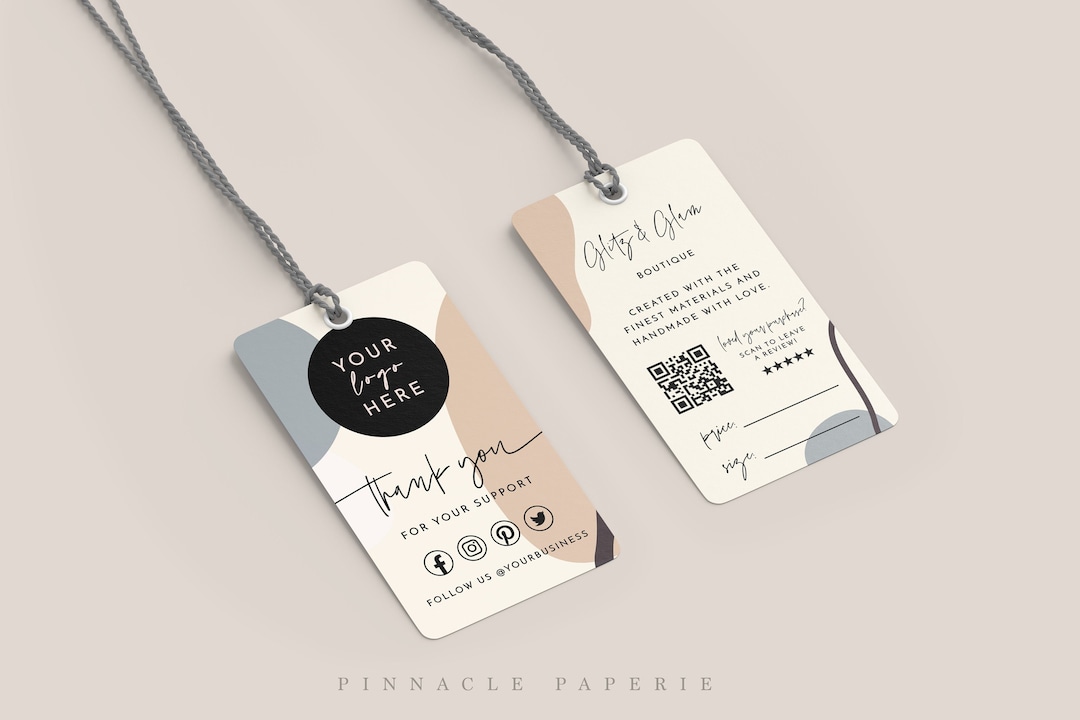 Abstract Small Business Hang Tag Template, Clothing Tag Template ...