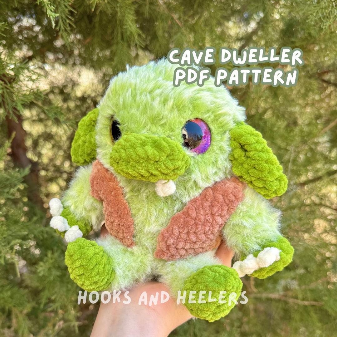 Crochet Gremlin PDF Pattern: Craig the Cave Dweller Amigurumi Monster ...