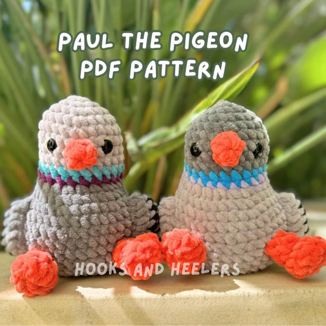 Paul the Pigeon Amigurumi Crochet Pattern: Bird Plushie (PDF Pattern ...