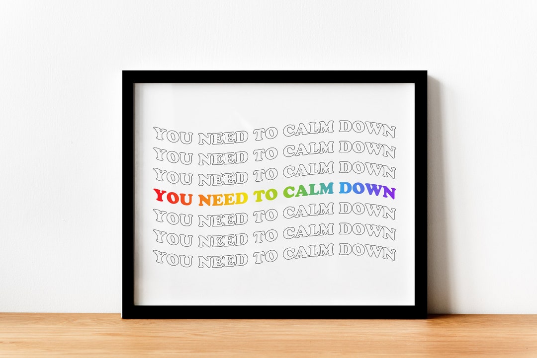 You Need to Calm Down Taylor Swift Print Digital Download Lover Album ...