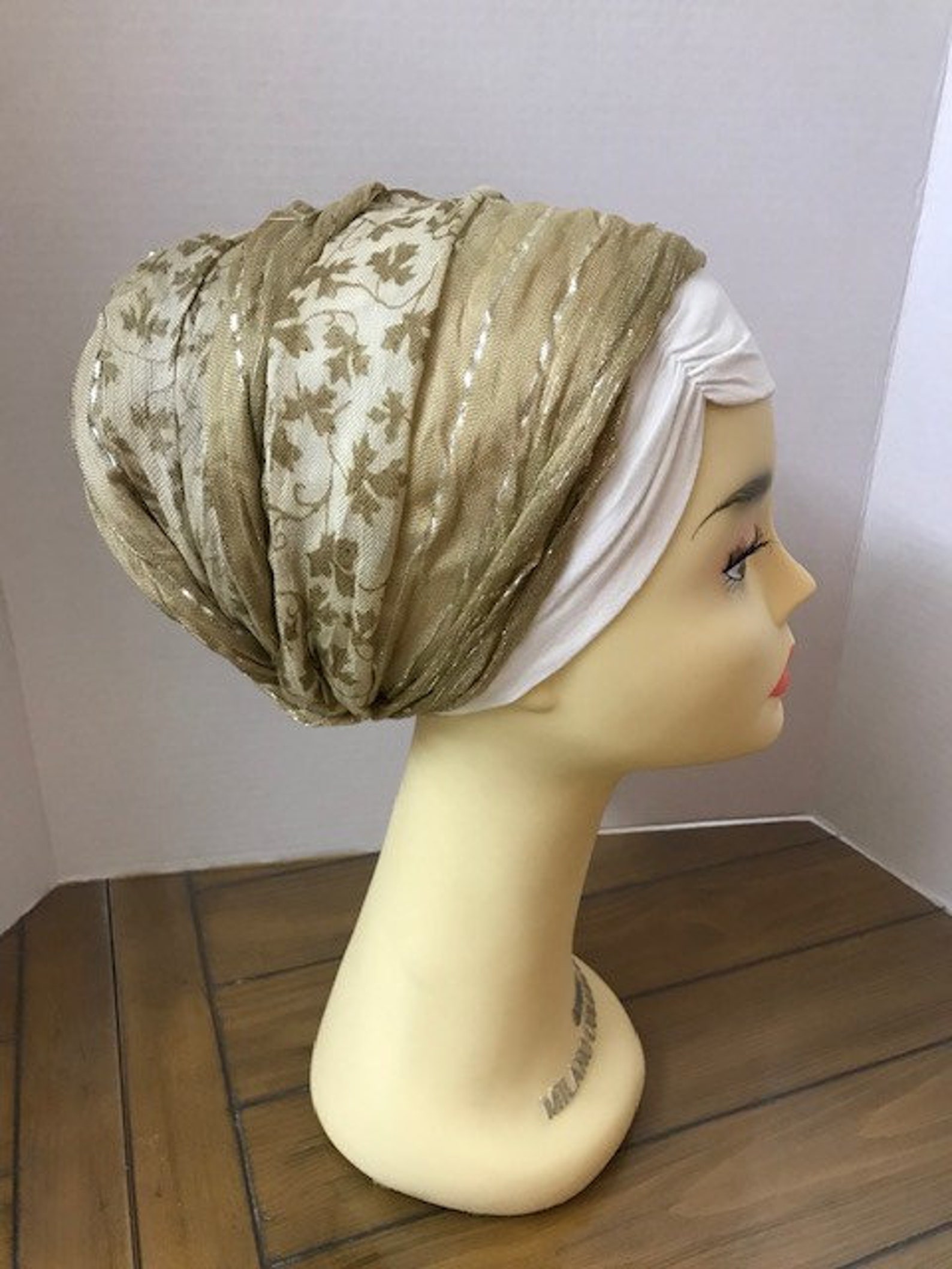 Ruched Pre-shaped Side-swept Bang Look Tube Undercap cream | Etsy