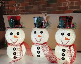 Snowman Glass Decor - Etsy
