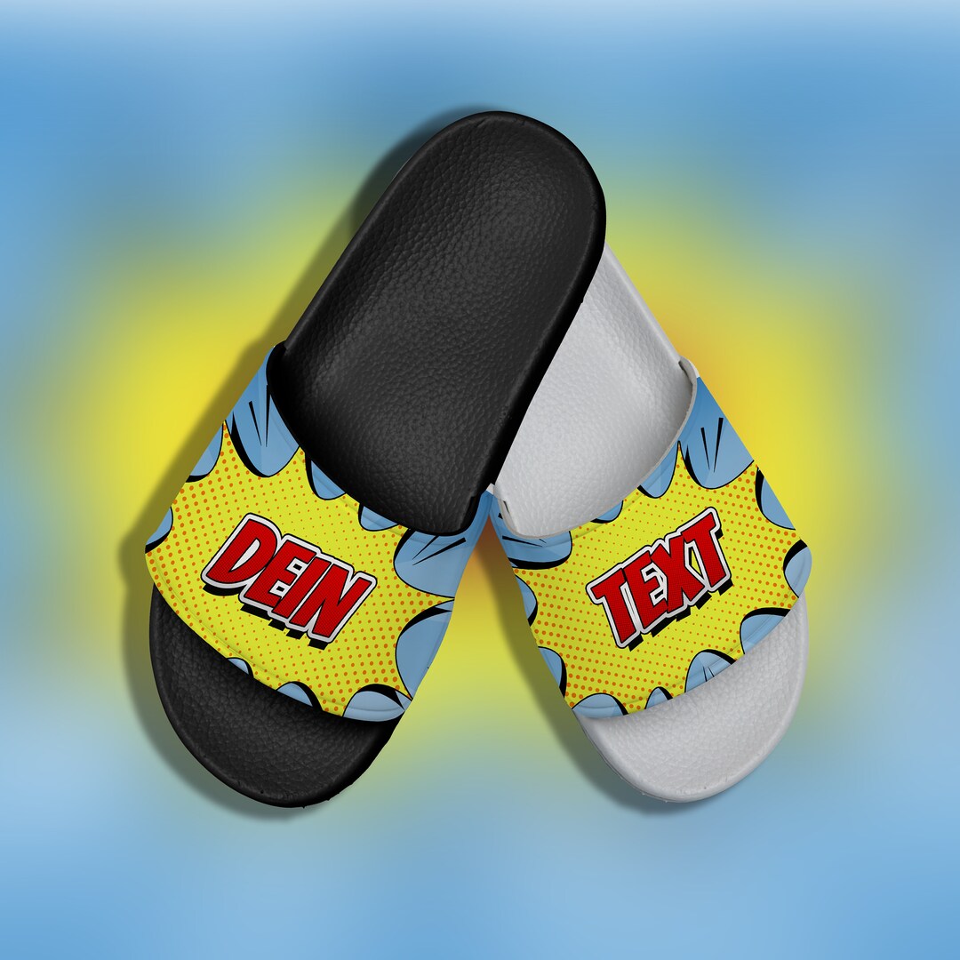 Colorful Comic Design Flip Flops - Etsy