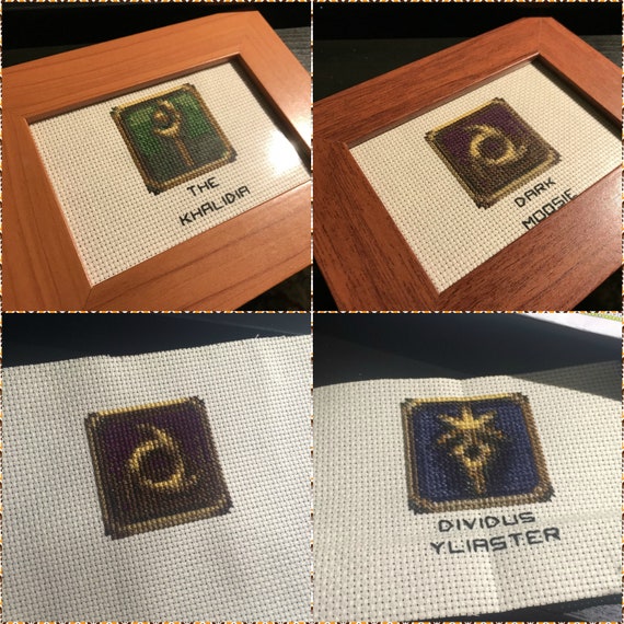 Final Fantasy/ffxiv Job Icons Cross Stitch with Frame | Etsy