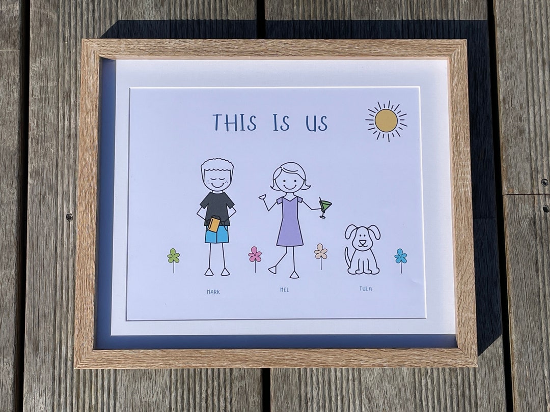 Stick Family Portrait, Family Printable, Family Gift, Personalised Gift ...