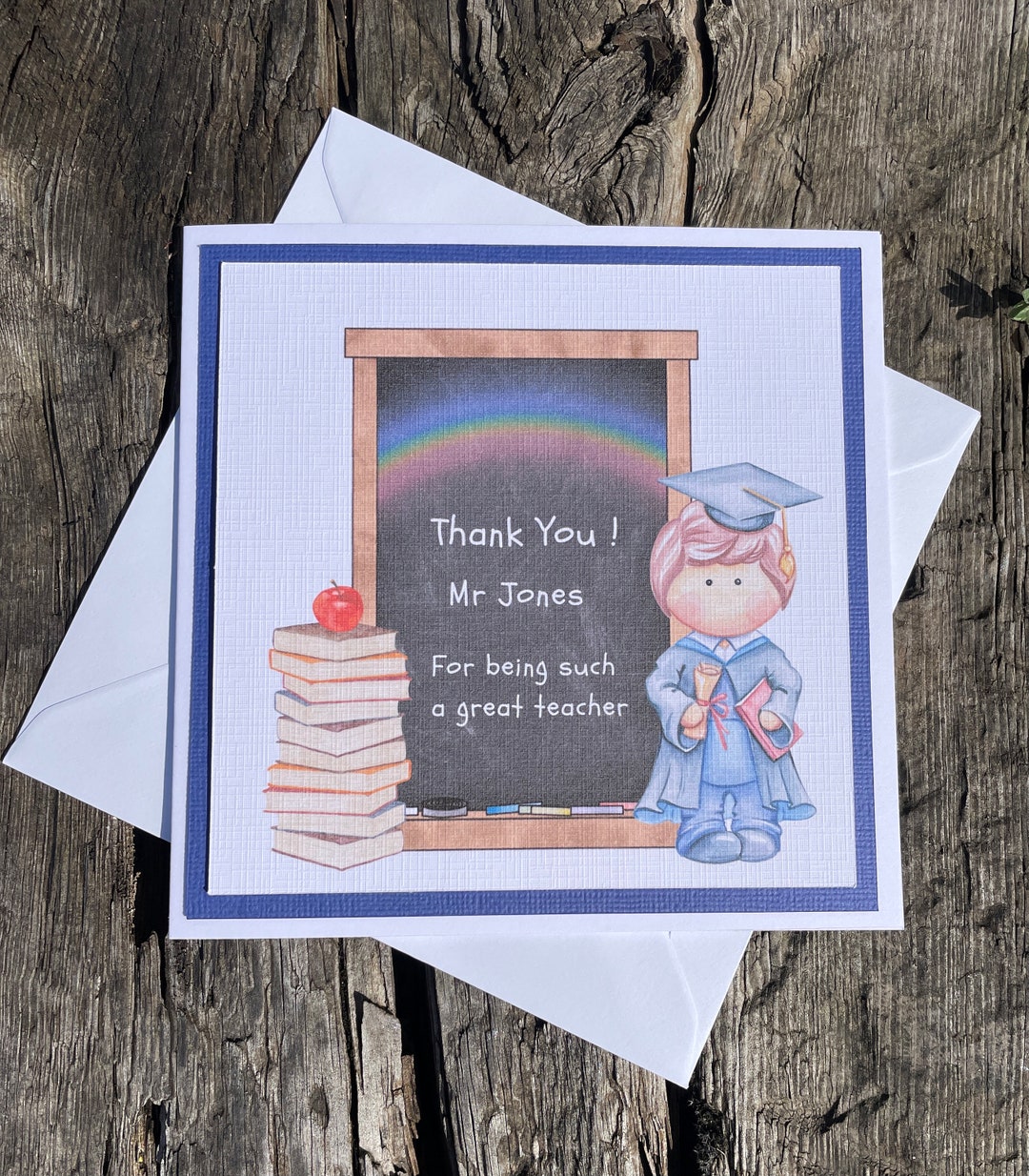 Teacher Card, Leaving School, Graduation Card, Teacher Thank You Card ...