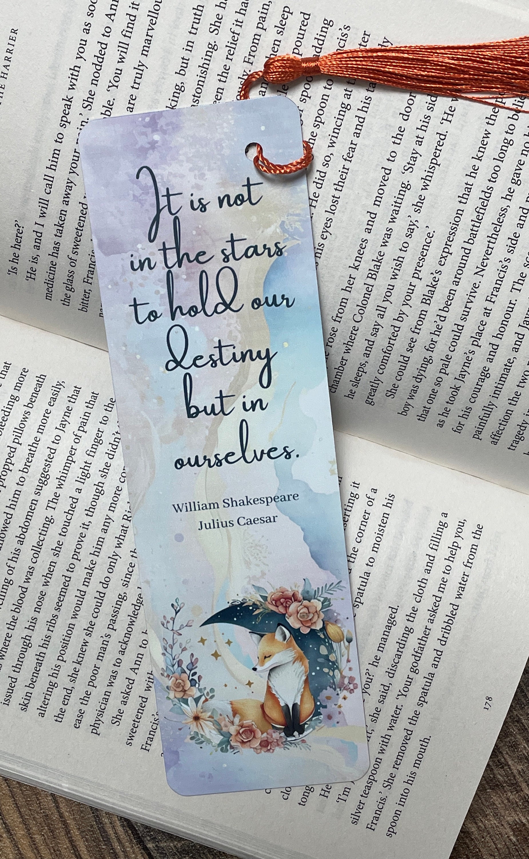 Shakespeare Theme Bookmark, Shakespeare Gifts, Shakespeare Quote ...
