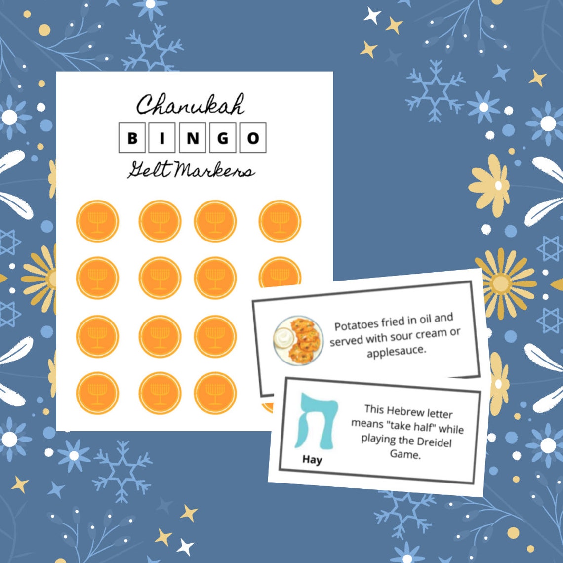 Chanukah Bingo, Hanukah Bingo, Hanukkah Bingo, Chanukah Games, Hanukkah ...