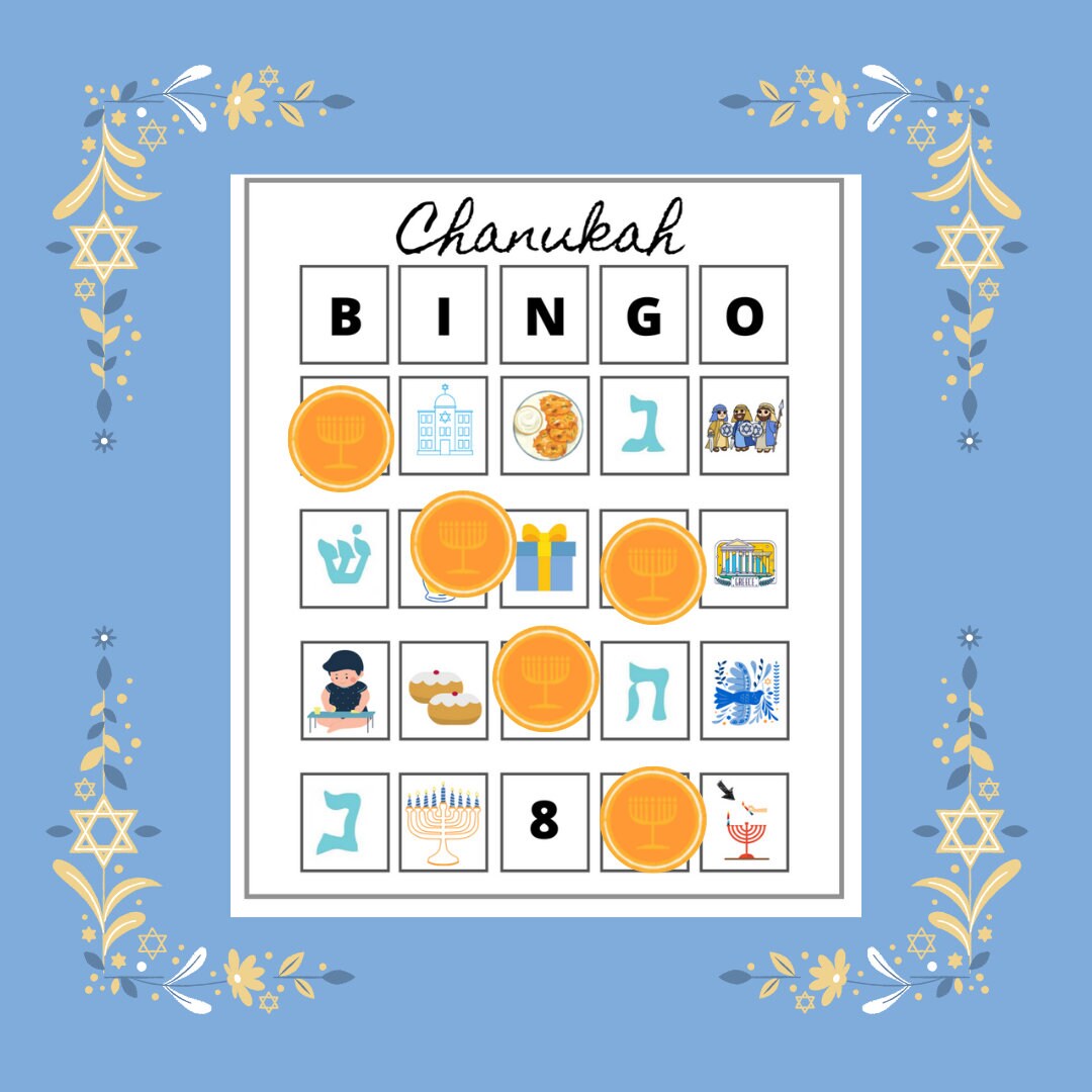 Chanukah Bingo, Hanukah Bingo, Hanukkah Bingo, Chanukah Games, Hanukkah ...
