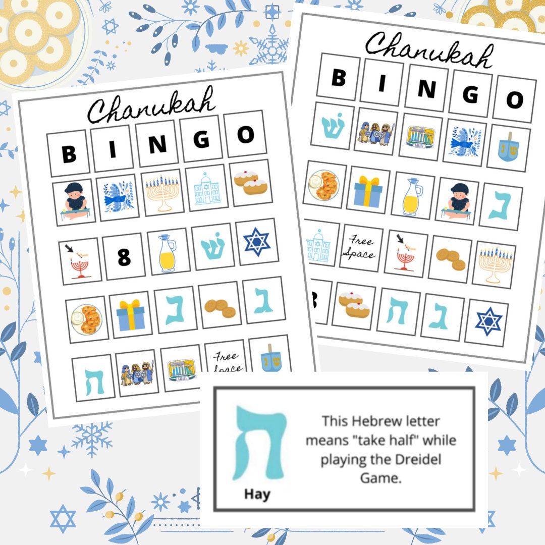 Chanukah Bingo, Hanukah Bingo, Hanukkah Bingo, Chanukah Games, Hanukkah ...