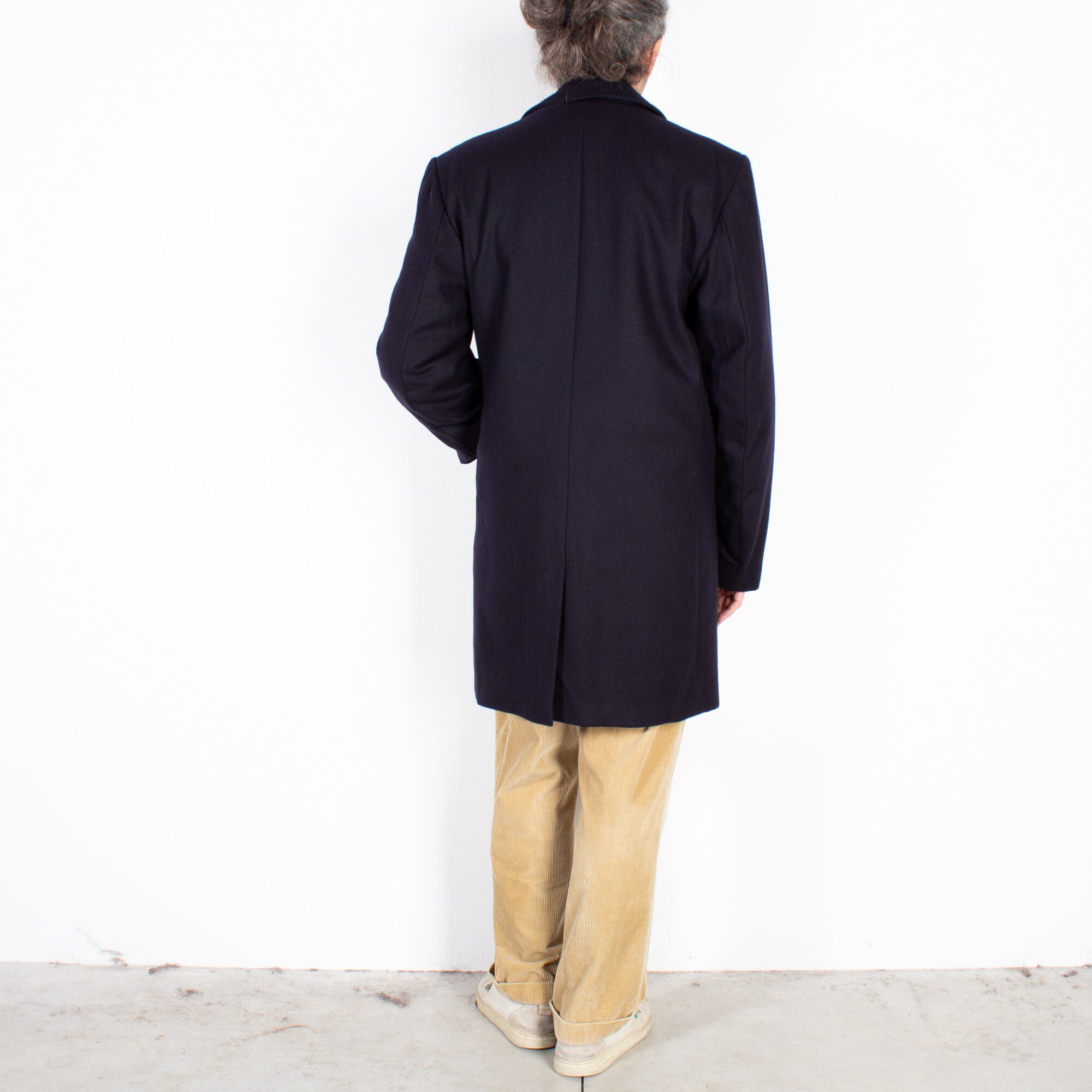 Men's Navy Anchors Golden Buttons Double Breasted Peacoat Vintage Coat ...