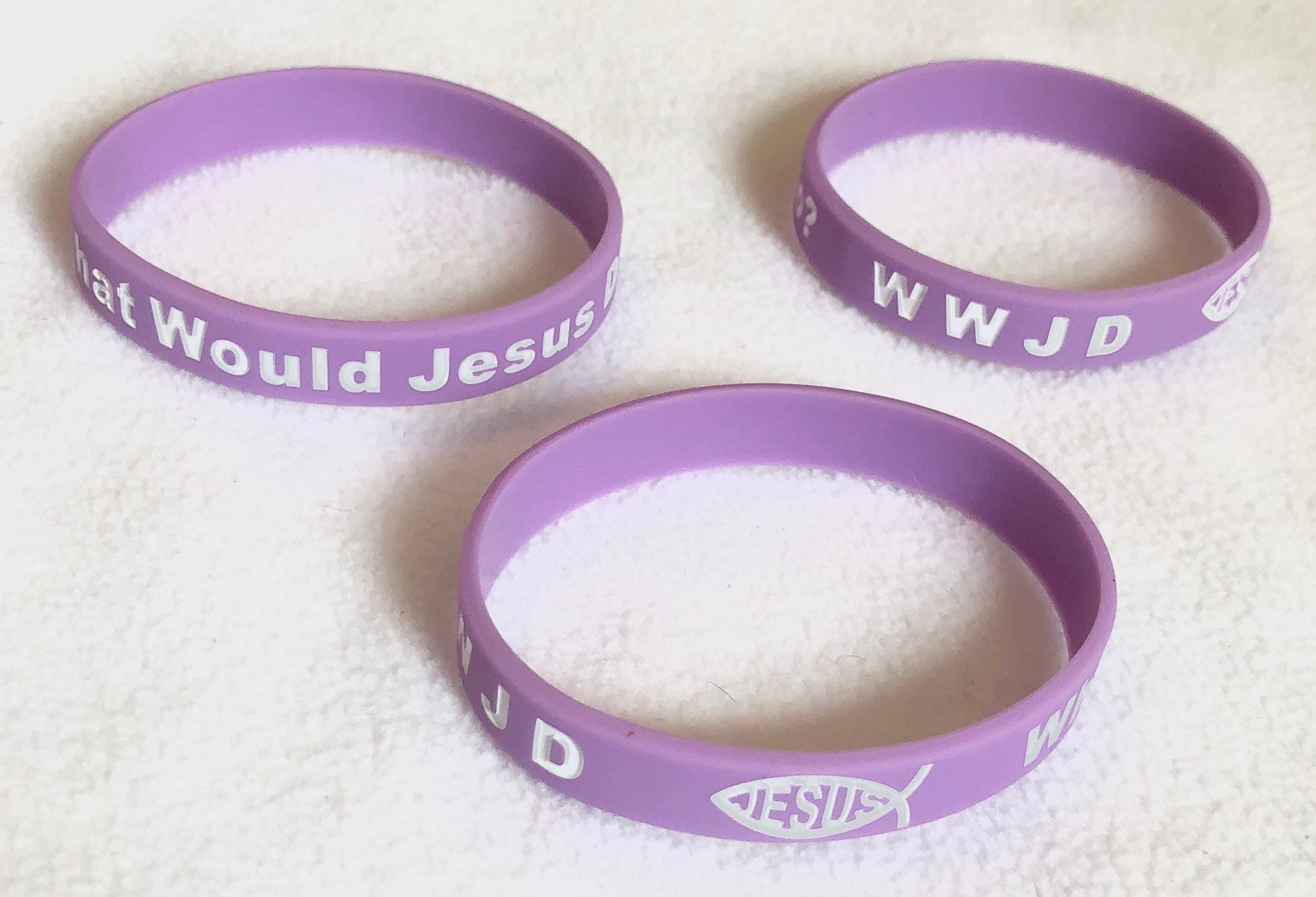 12 WWJD What Would Jesus Do Silicon Rubber Bracelets Wristbands Bulk ...