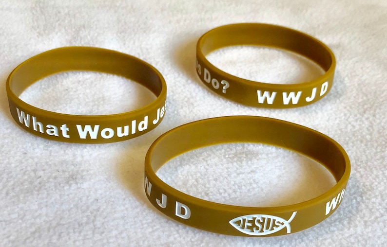 12 WWJD What Would Jesus Do Silicon Rubber Bracelets Wristbands Bulk ...