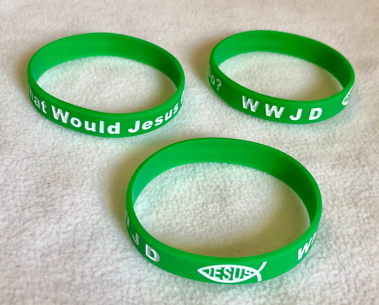 12 WWJD What Would Jesus Do Silicon Rubber Bracelets Wristbands Bulk ...