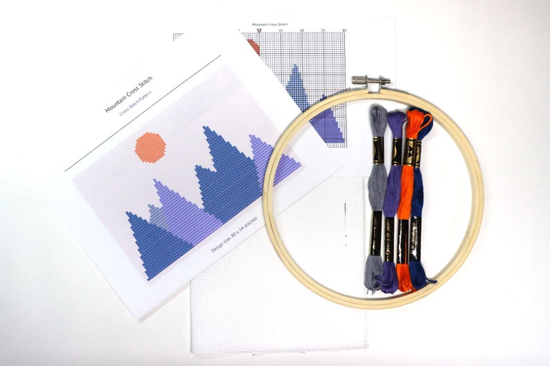 Mountain Counted Cross Stitch Kit - Etsy