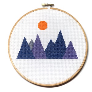 Mountain Counted Cross Stitch Kit - Etsy